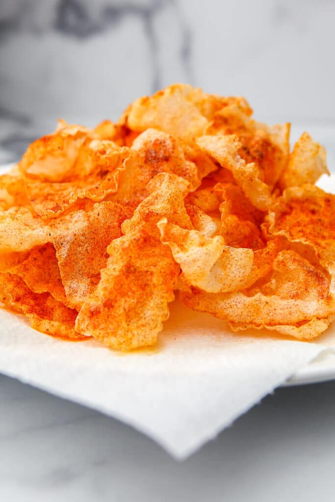 Vegan Pork Rinds (Fried Rice Paper) - The Hidden Veggies