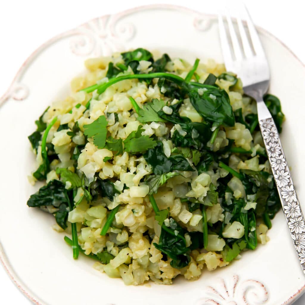 Cauliflower Risotto with Spinach - The Hidden Veggies
