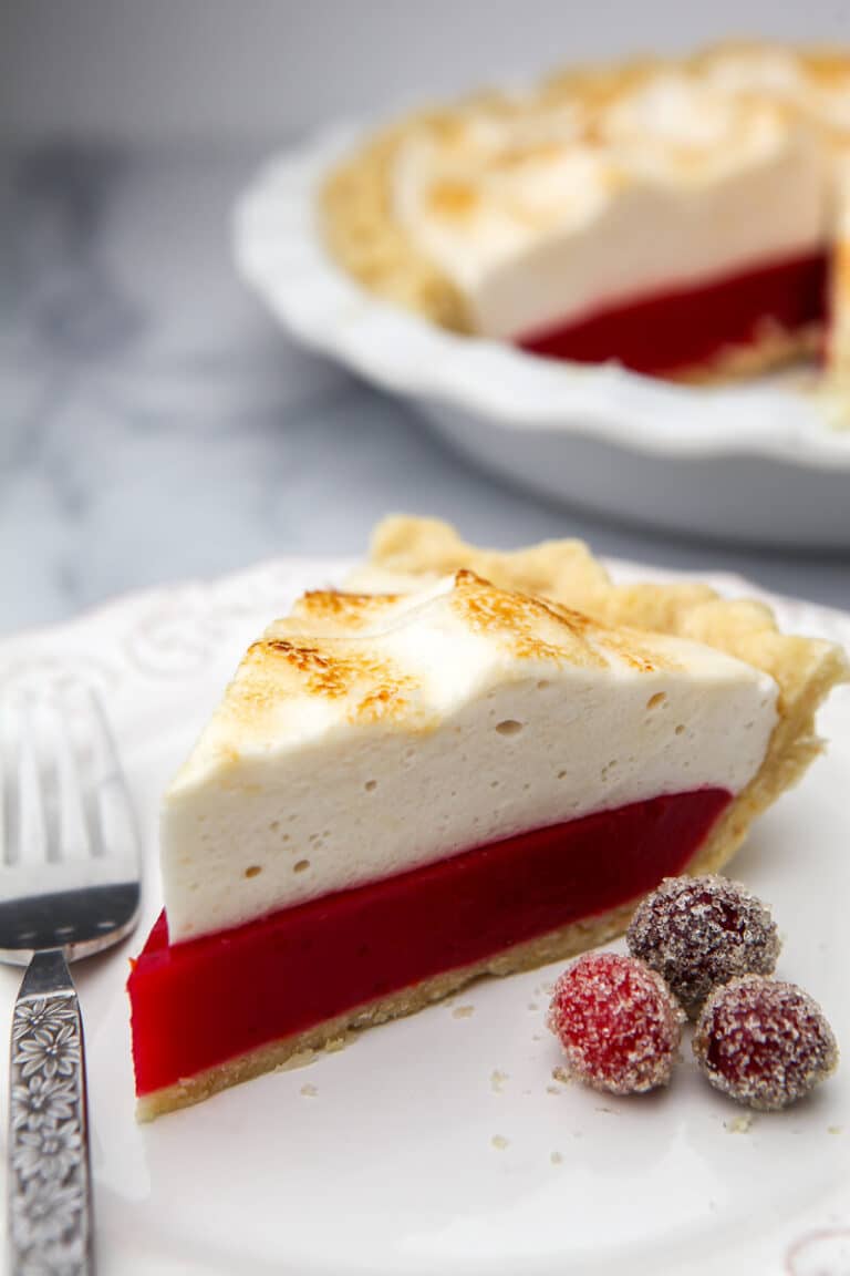 Vegan Cranberry Meringue Pie - The Hidden Veggies