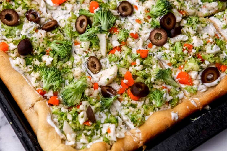 Cold Veggie Pizza - The Hidden Veggies