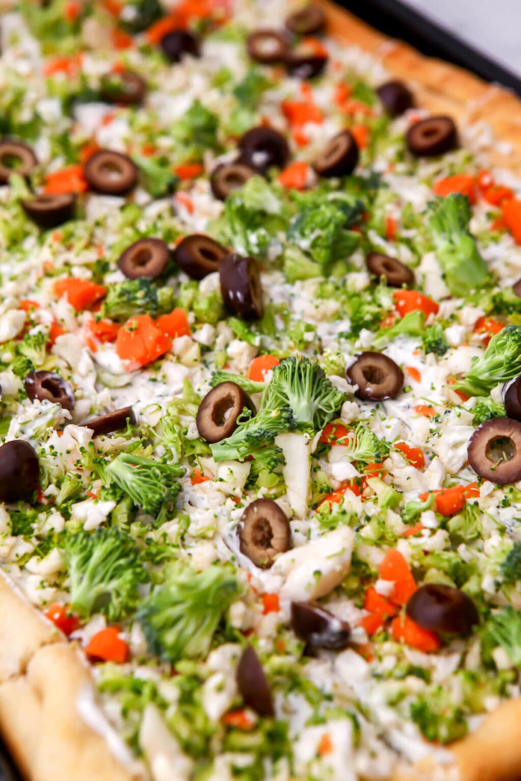 Cold Veggie Pizza - The Hidden Veggies