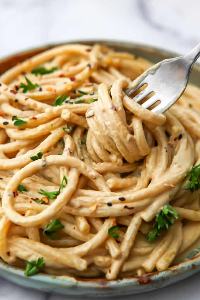 Creamy Tahini Pasta (In 15 Minutes) - The Hidden Veggies