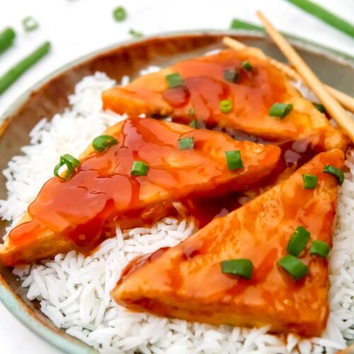 Crispy Sweet and Sticky Tofu - The Hidden Veggies