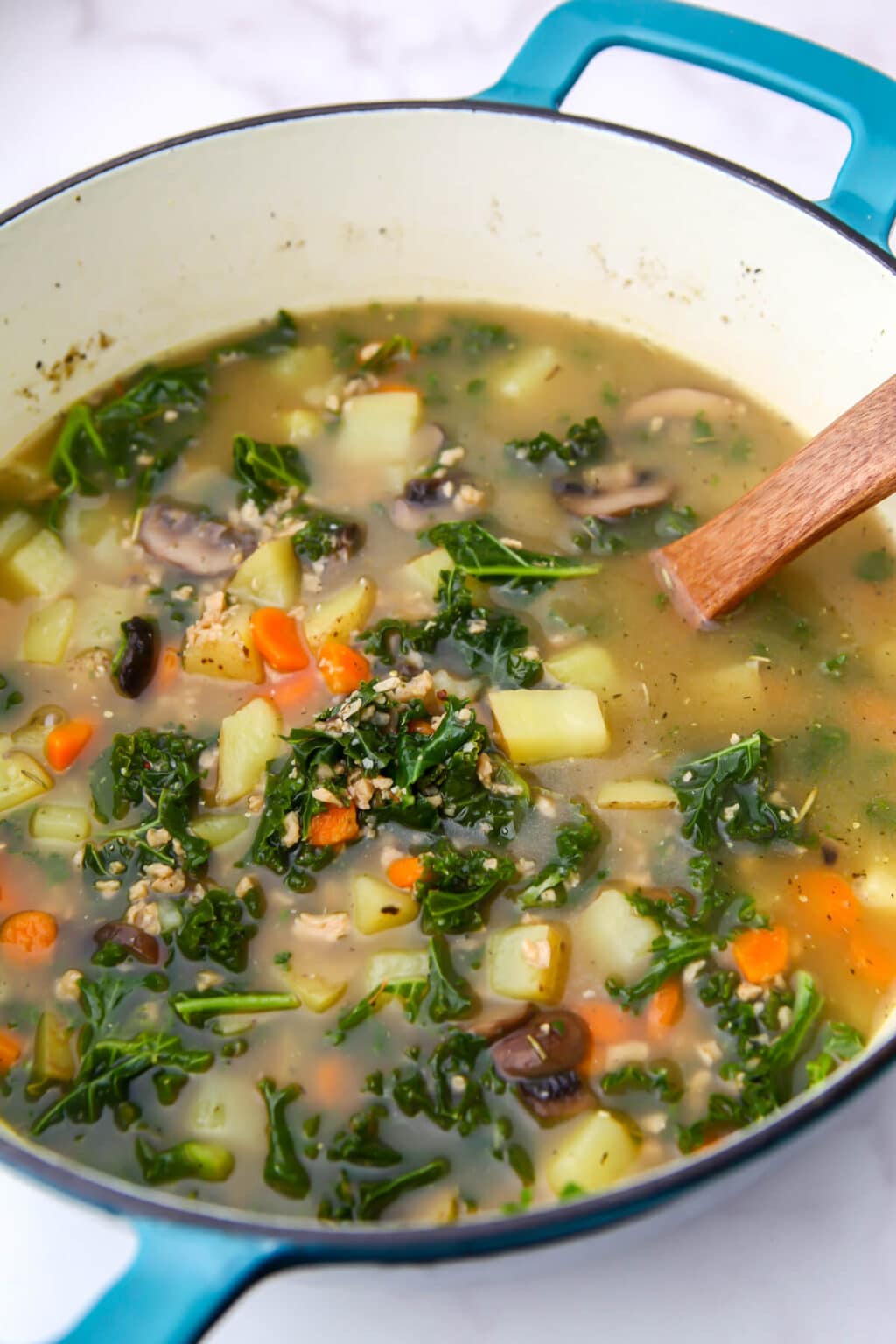 Vegan Kale Stew (with Mushrooms and TVP) - The Hidden Veggies