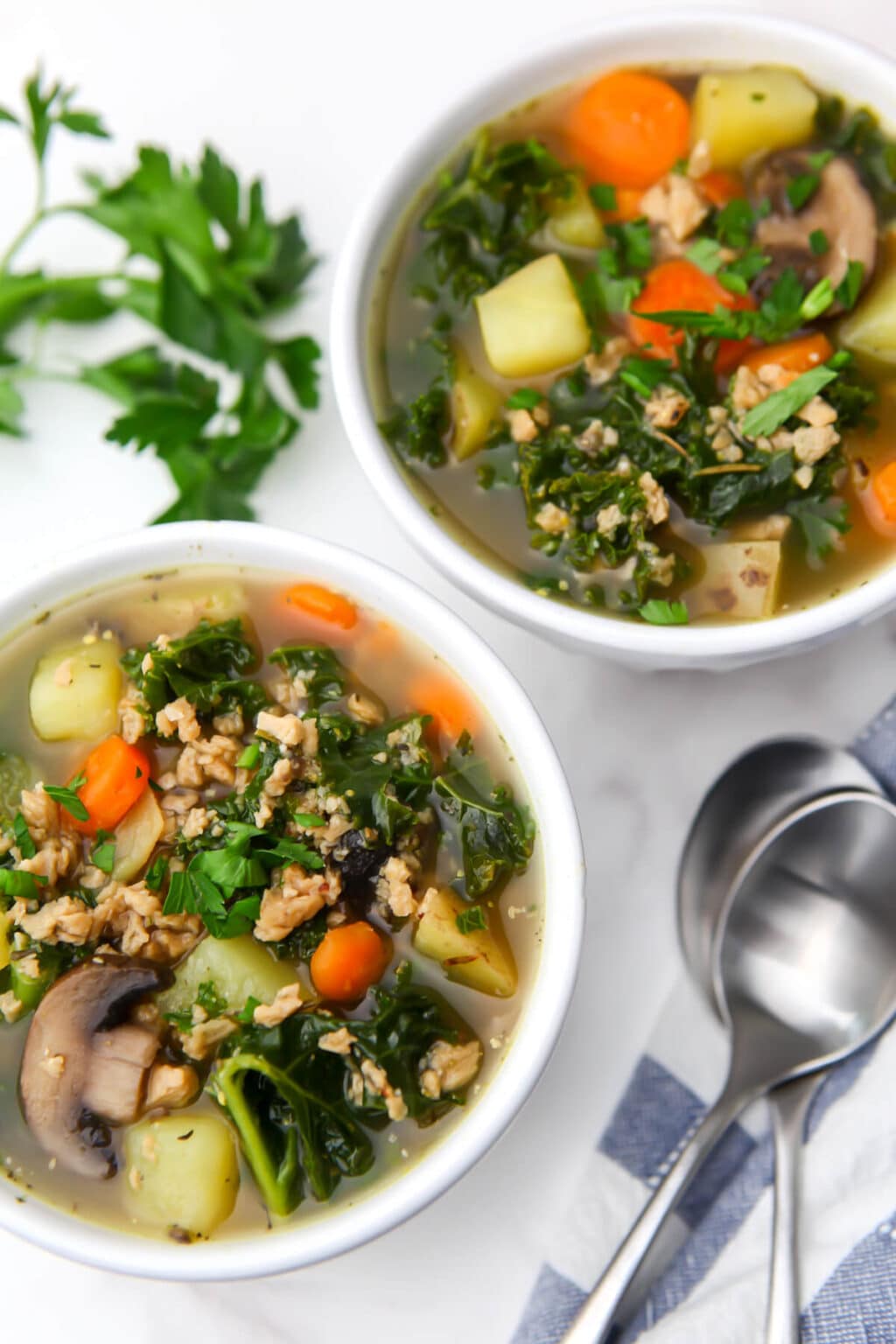 Vegan Kale Stew (with Mushrooms and TVP) - The Hidden Veggies