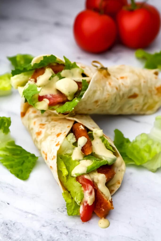 Vegan Chicken Wrap (with Caesar) - The Hidden Veggies