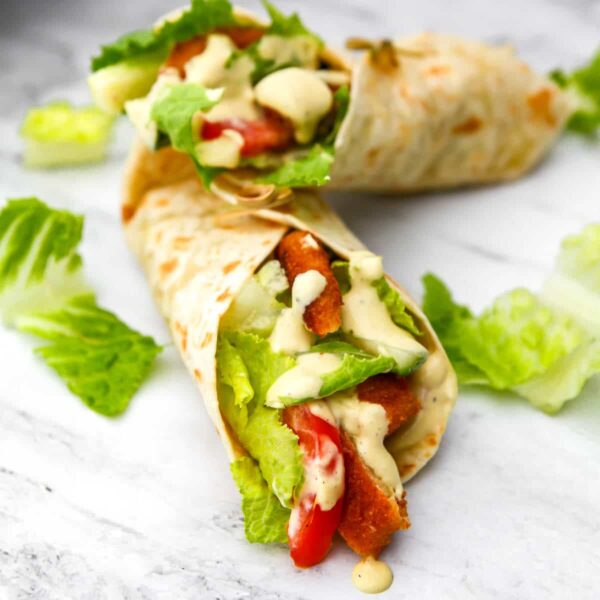 Vegan Chicken Wrap (with Caesar) - The Hidden Veggies