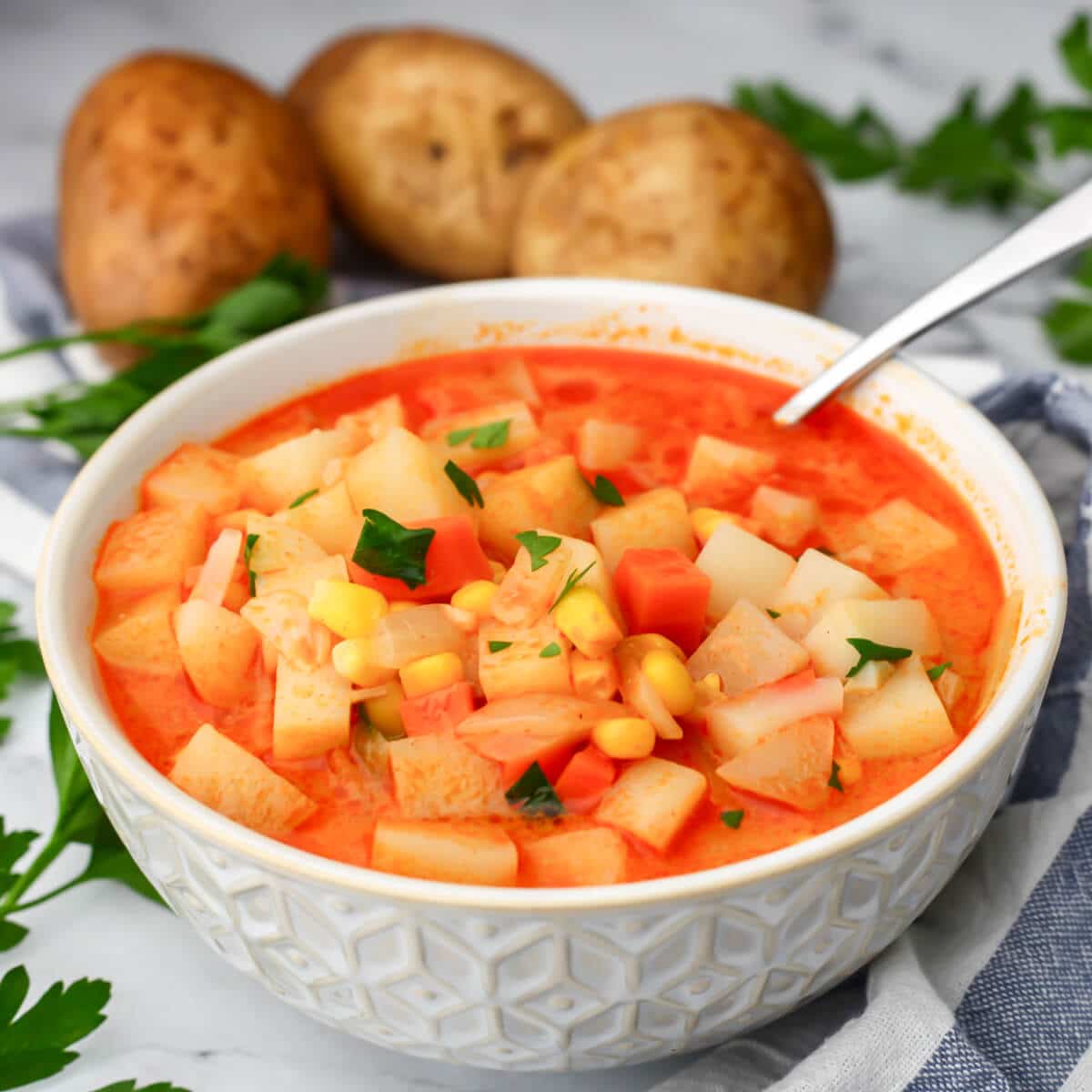 Vegan Potato Corn Chowder - The Hidden Veggies