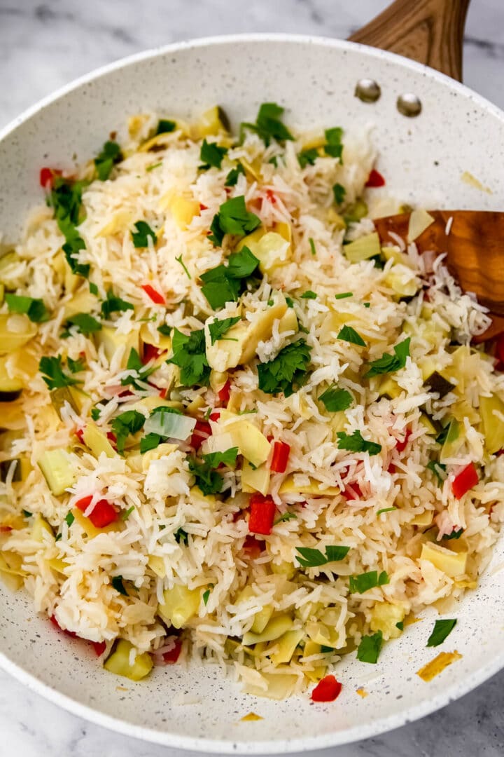Vegan Rice Pilaf (with Artichokes) - The Hidden Veggies