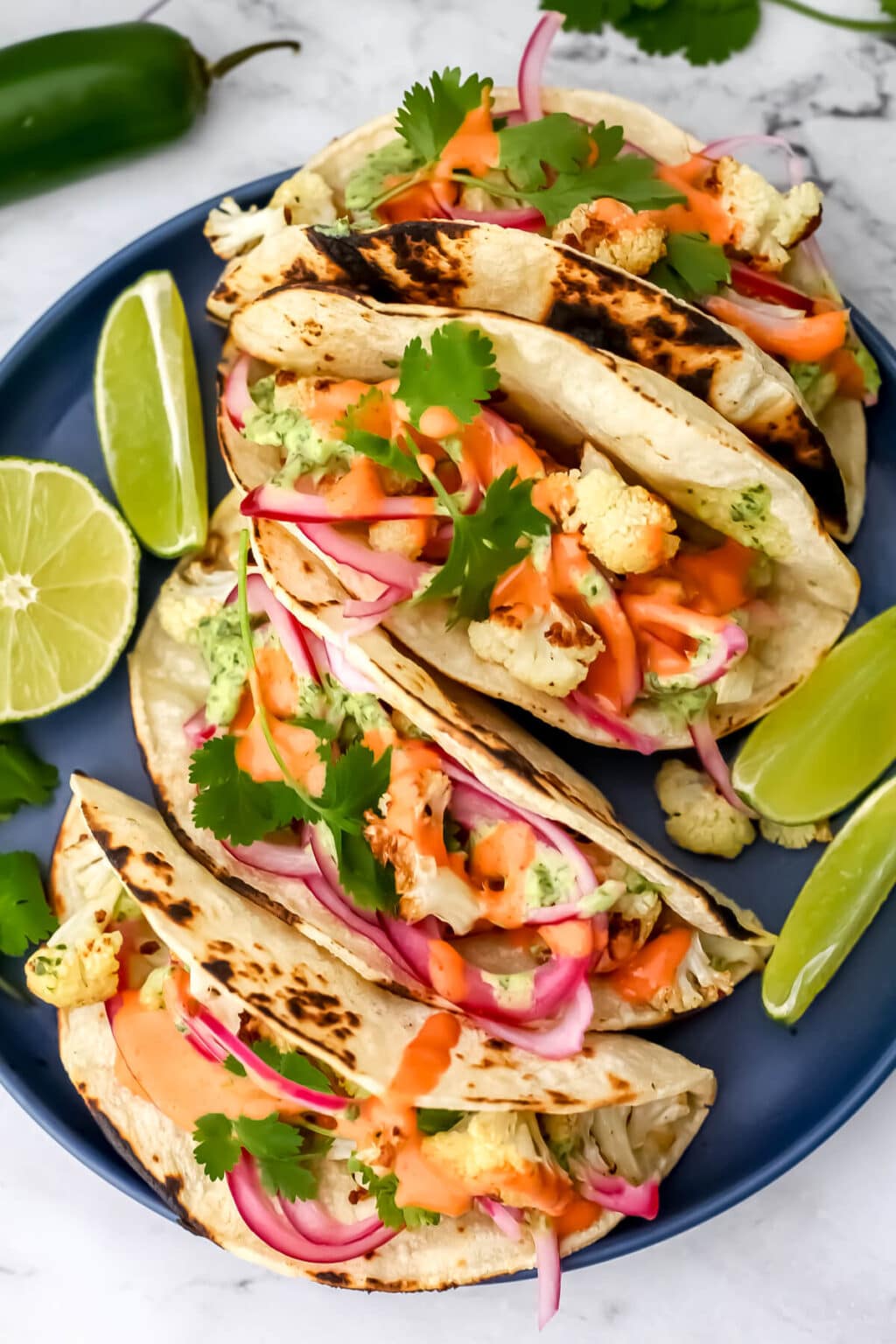 Vegan Roasted Cauliflower Tacos - The Hidden Veggies