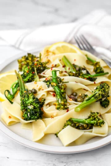 Broccolini Pasta (with Lemon and Capers) - The Hidden Veggies