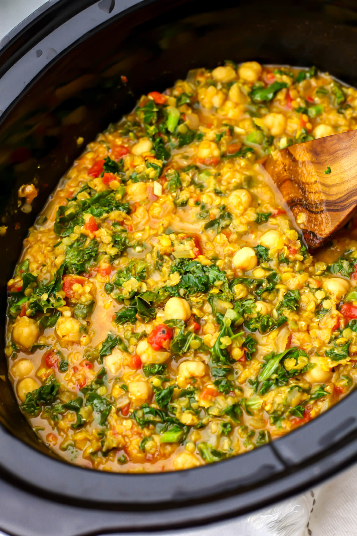 Slow Cooker Red Lentil Dahl - The Hidden Veggies