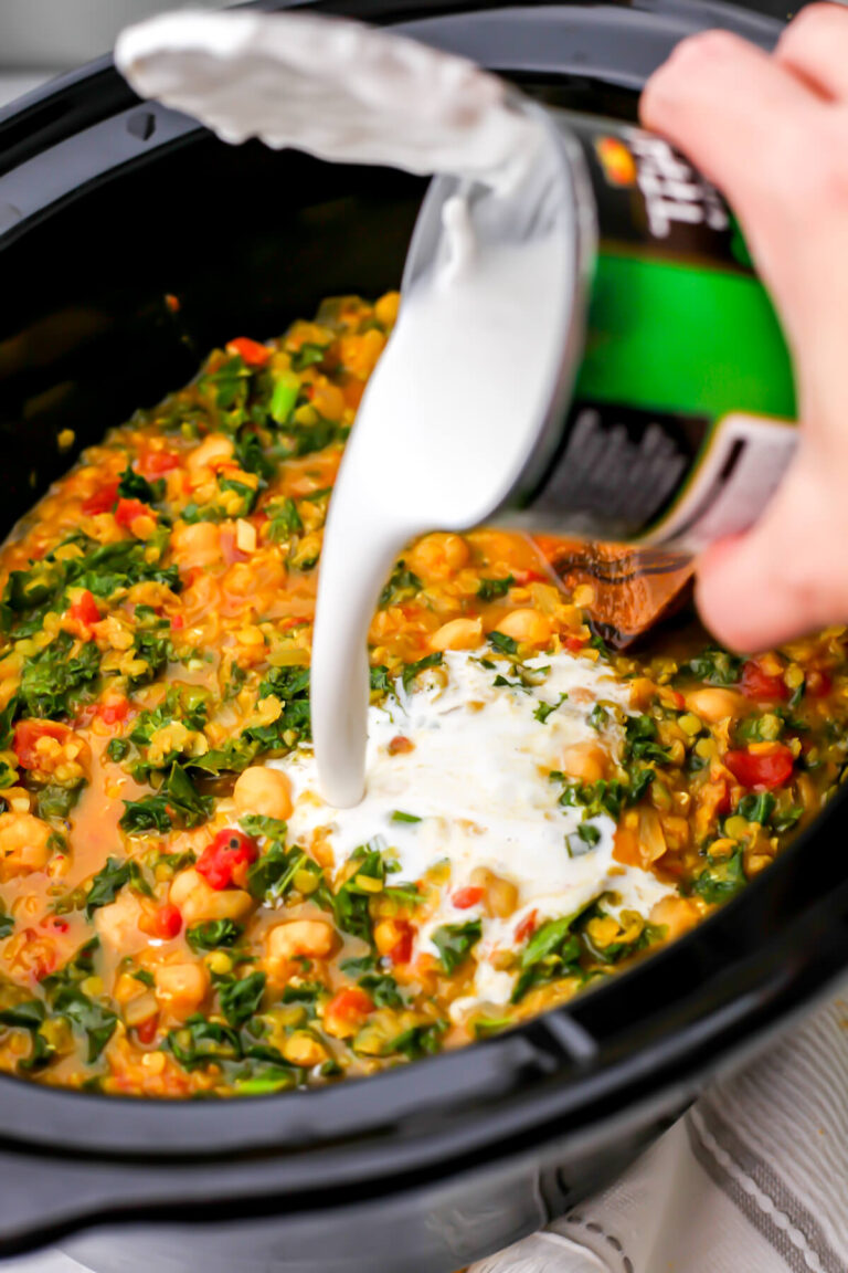 Slow Cooker Red Lentil Dahl - The Hidden Veggies
